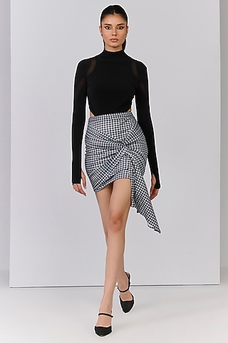 Black Poly Jersey Halter-Neck Crop Bodysuit by S&N by Shantnu Nikhil at ...