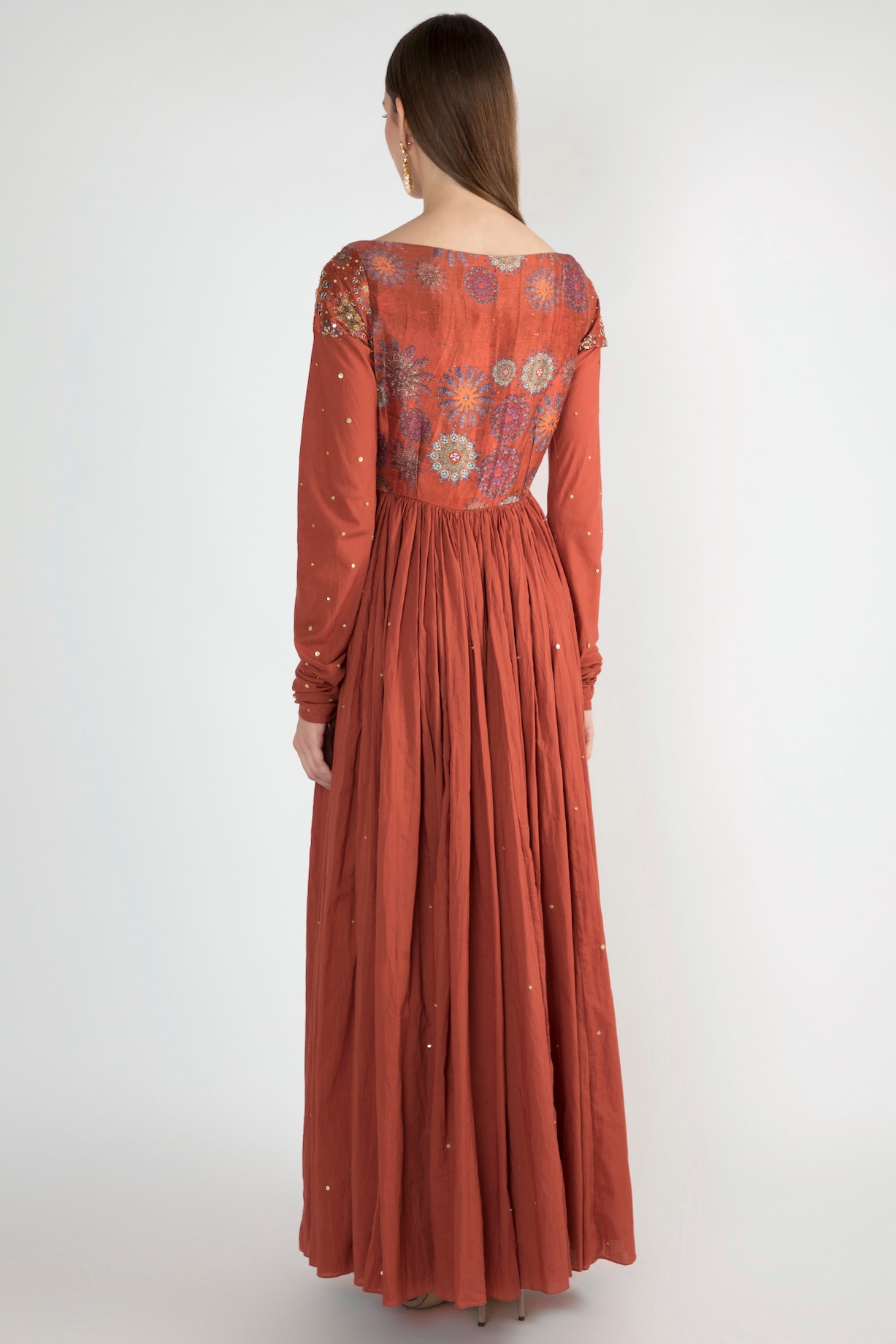 Rust Embroidered Anarkali With Dupatta by Natasha J at Pernia's Pop Up ...