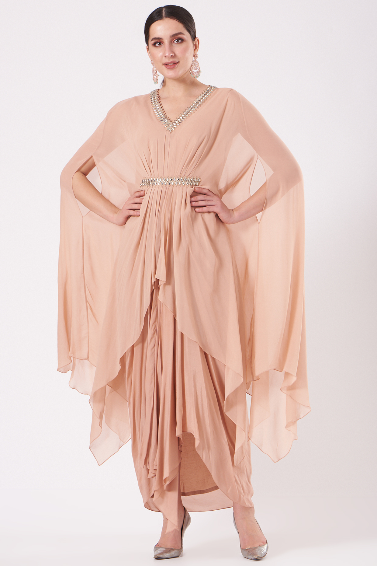Blush Pink Hand Embroidered Draped Gown by Nidhika Shekhar at Pernia's ... Blush Pink Hand Embroidered Draped Gown by Nidhika Shekhar at Pernia's ...