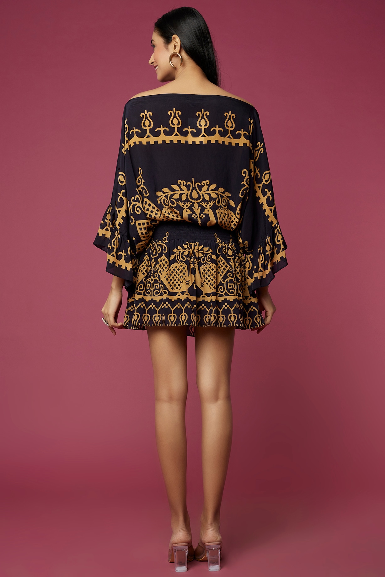 Black Viscose Crepe Printed Co-Ord Set by Neeva A at Pernia's Pop Up ...
