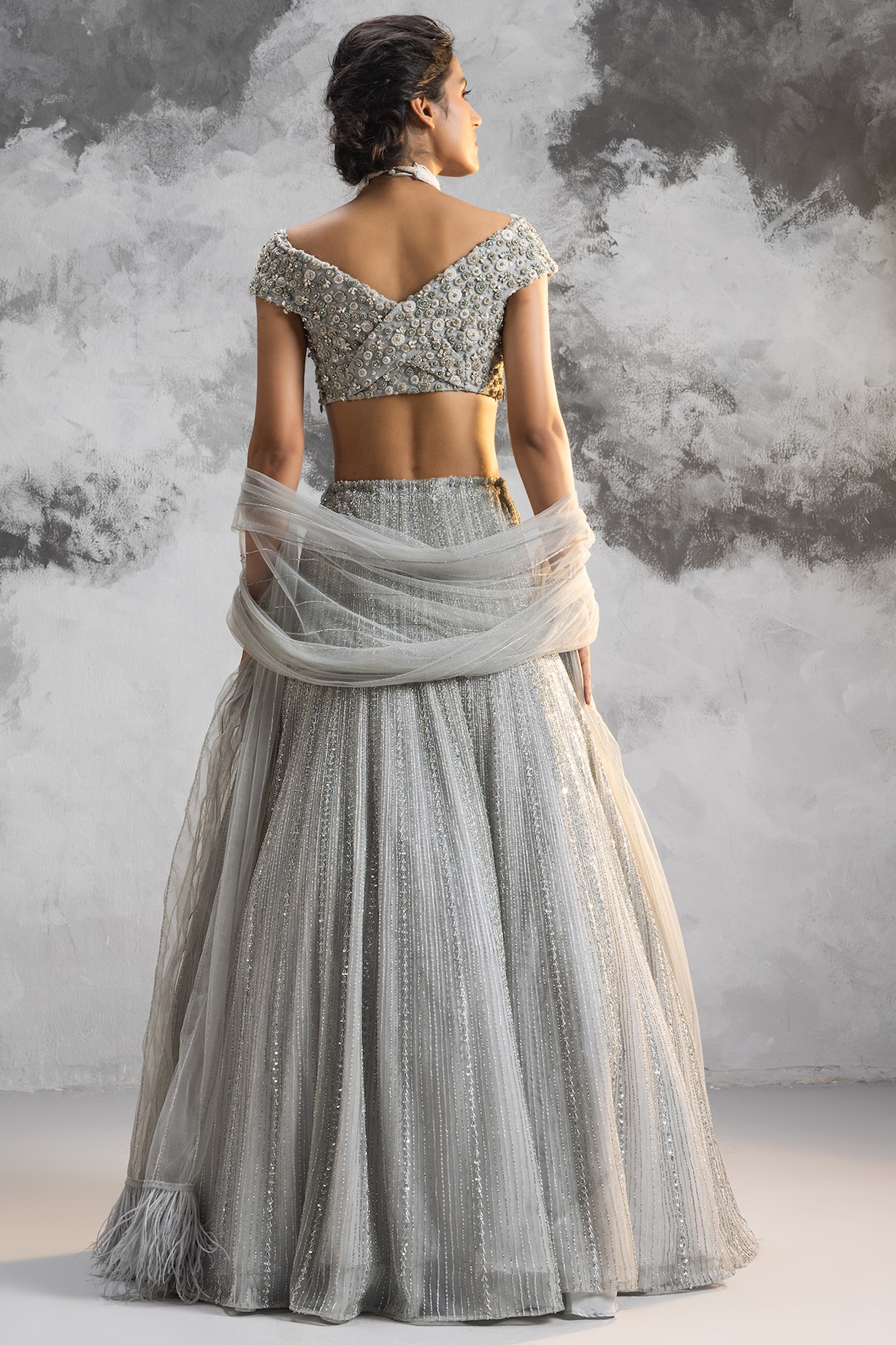 Powder Blue Embroidered Lehenga Set Design by COUTURE BY NIHARIKA at ...