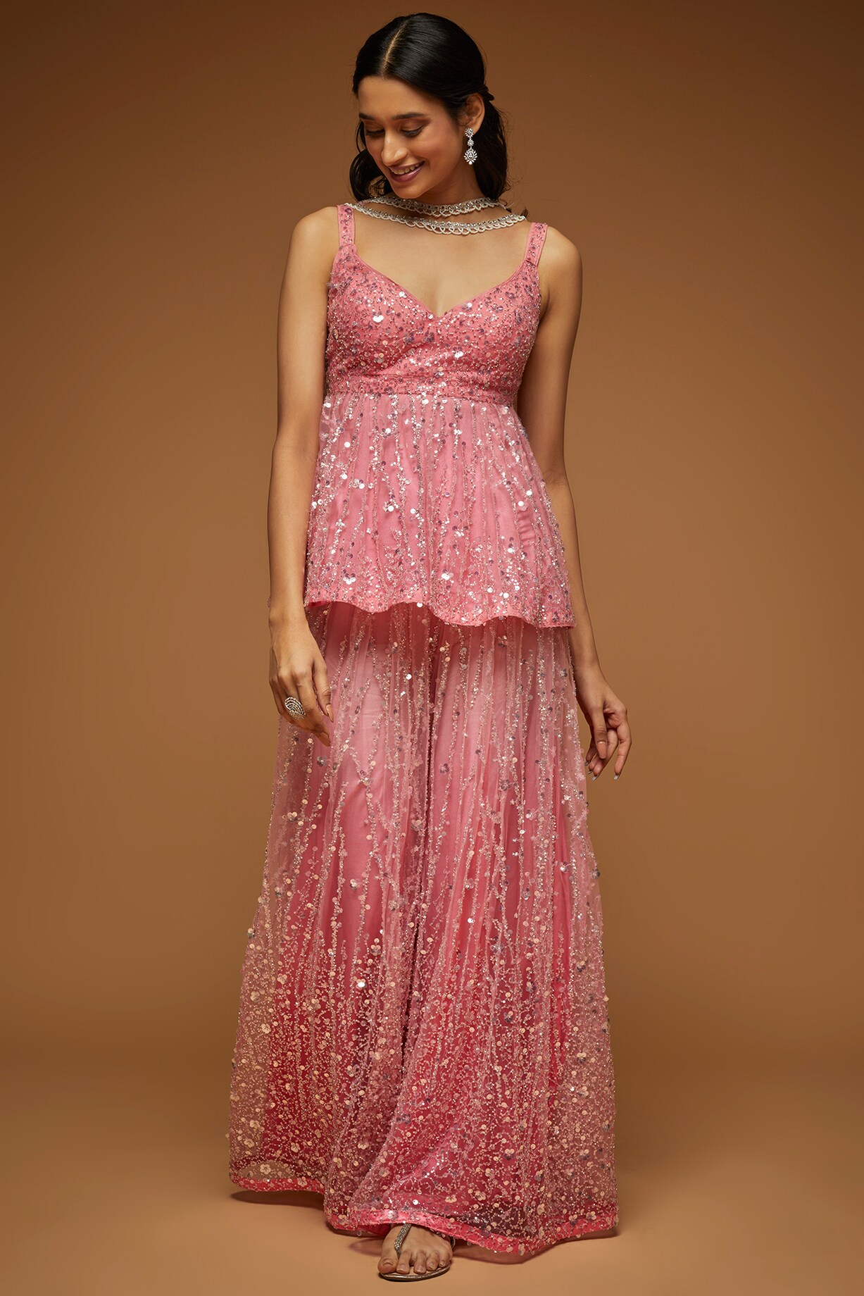 Rosewater Tulle Embroidered Sharara Set by Neeta Lulla at Pernia's Pop ...