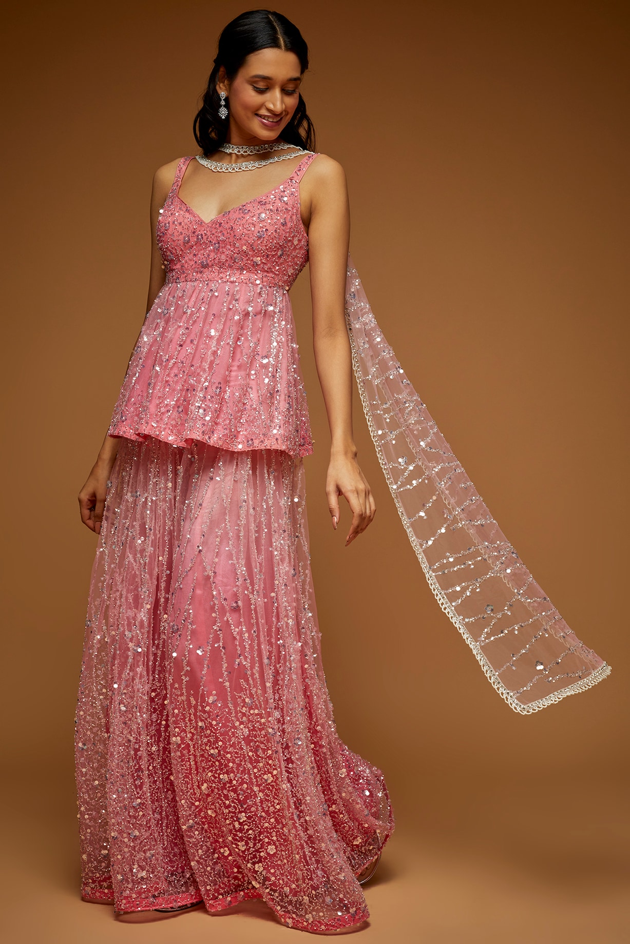 Rosewater Tulle Embroidered Sharara Set by Neeta Lulla at Pernia's Pop ...