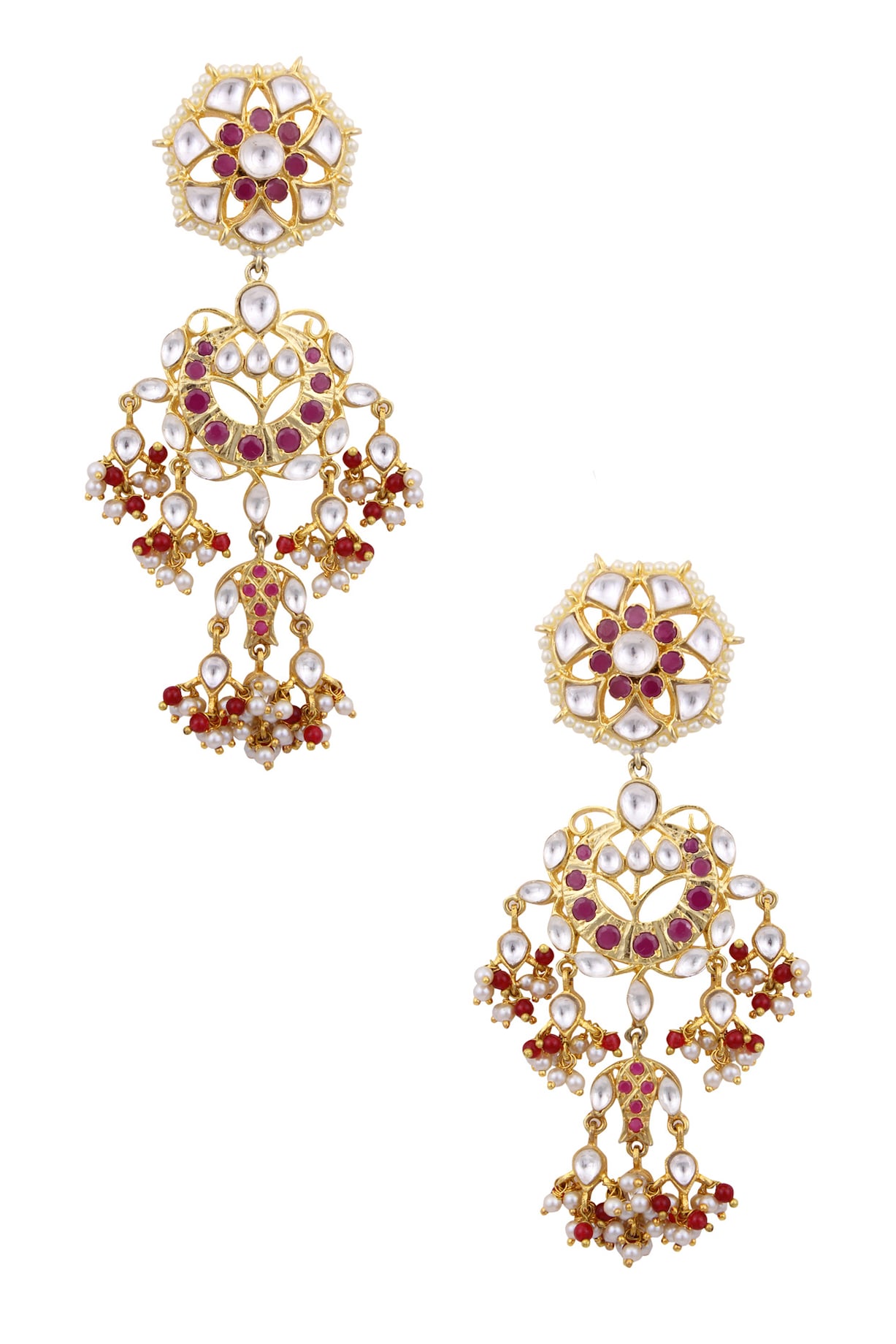 Nepra by Neha Goel presents Gold finish kundan, pearl and ruby ...