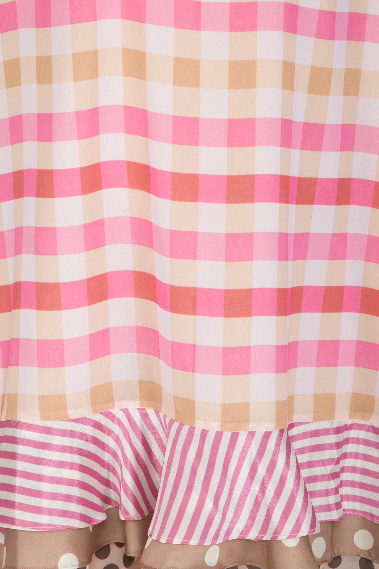 Hot Pink Checks Printed Flared Dress by Nitya Bajaj at Pernia's Pop Up ...