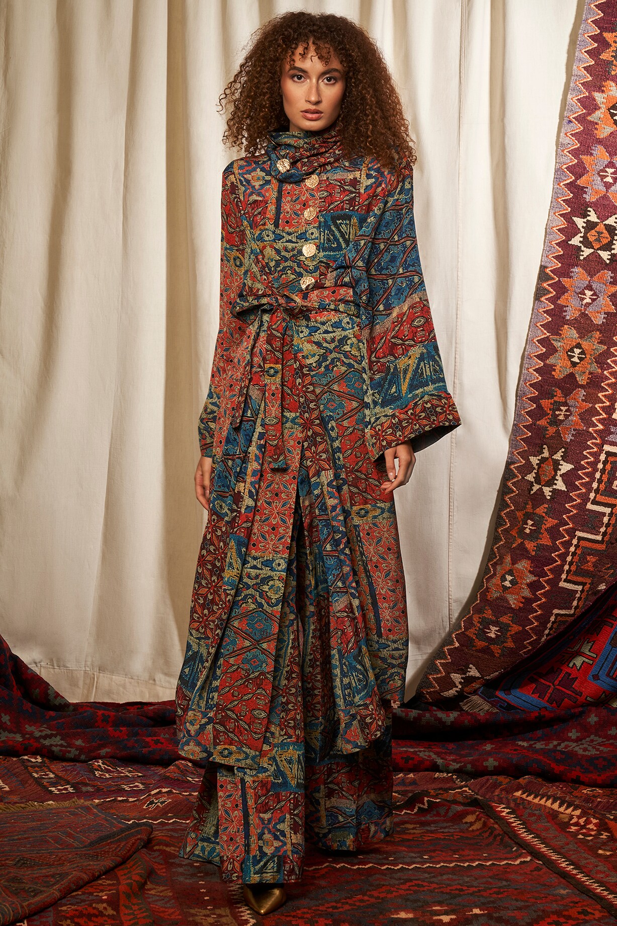 Multi Colored Tunic With Belt by Nikita Mhaisalkar at Pernia's Pop Up ...