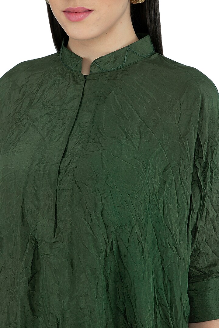 Military Green Embroidered Crushed Kaftan With Pants by Nineteen89 by ...