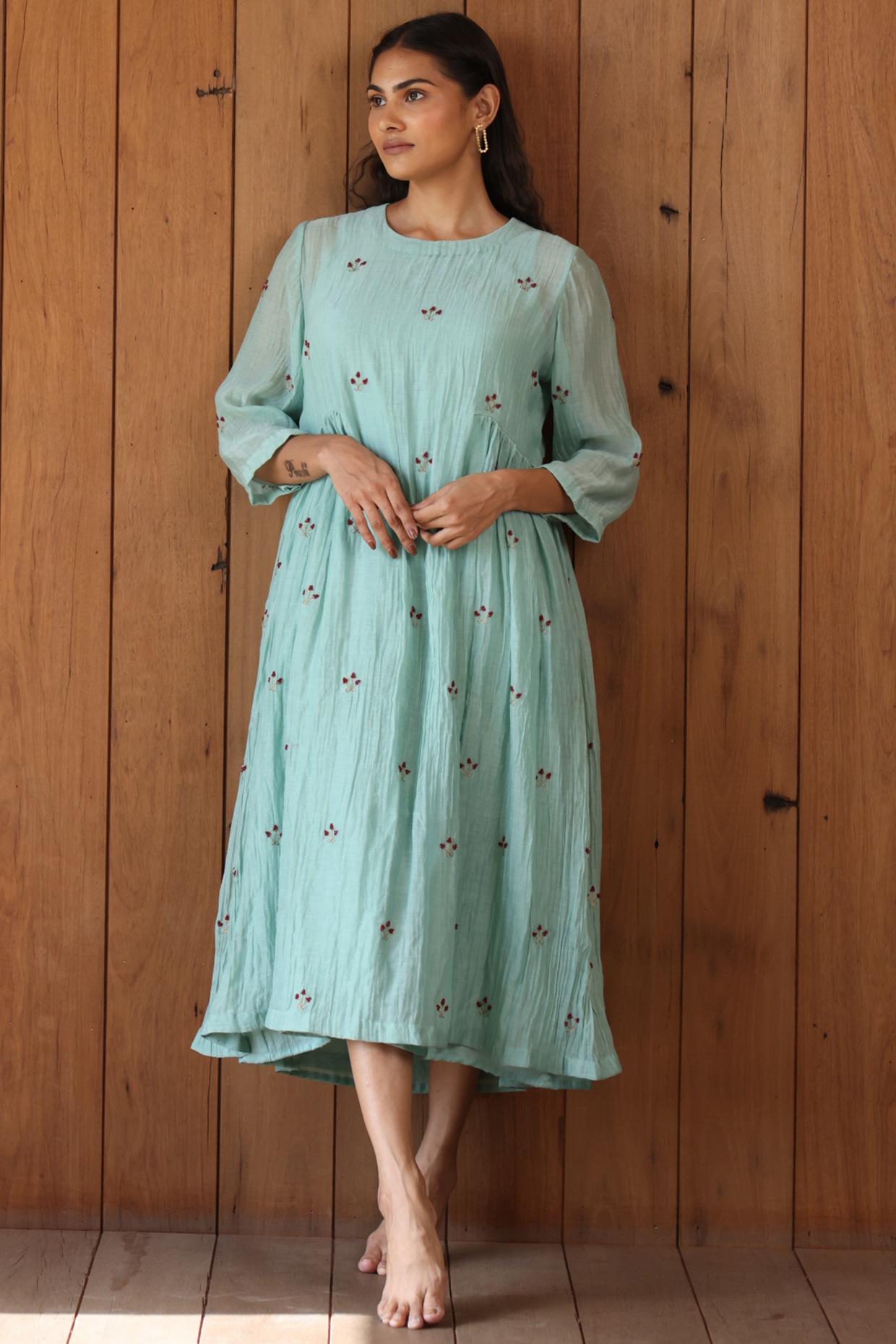 Sapphire Hand Embroidered Dress With Slip by Nirjara at Pernia's Pop Up ...