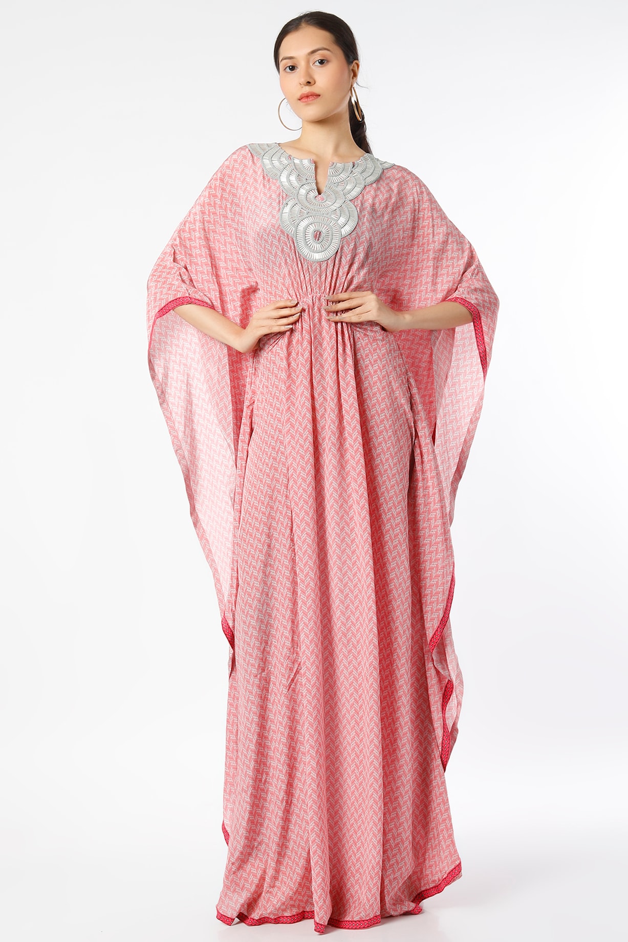 Pink Hand Embellished Kaftan Design by Namrata Joshipura at Pernia's ...