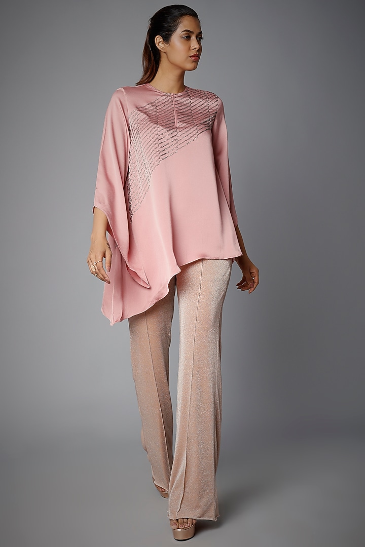 Onion Pink Satin Aymmetrical Top by Namrata Joshipura at Pernia's Pop ...