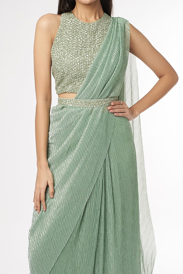 Jade Embellished Saree Set by Namrata Joshipura at Pernia's Pop Up Shop 2024