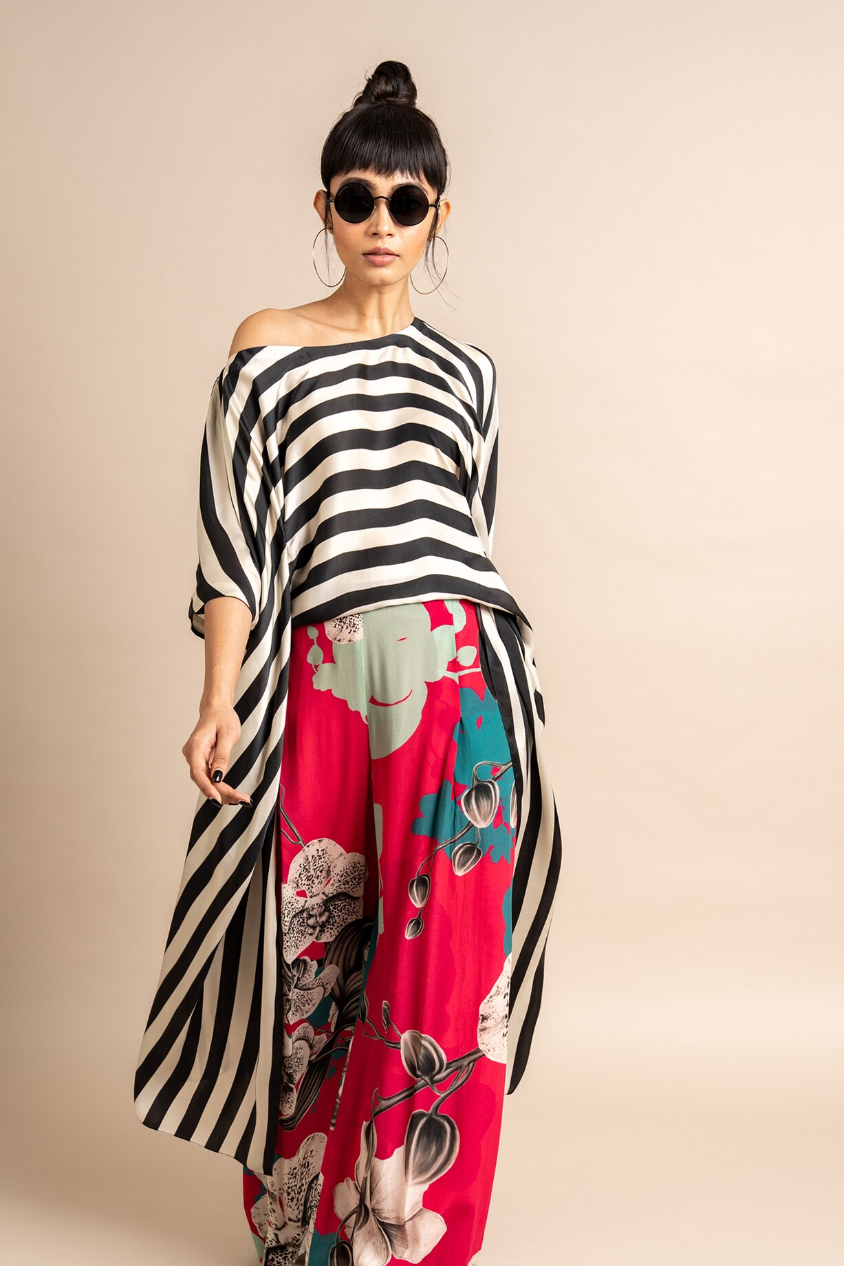 Magenta Crepe Printed Pant Set by Nupur Kanoi at Pernia's Pop Up Shop 2026