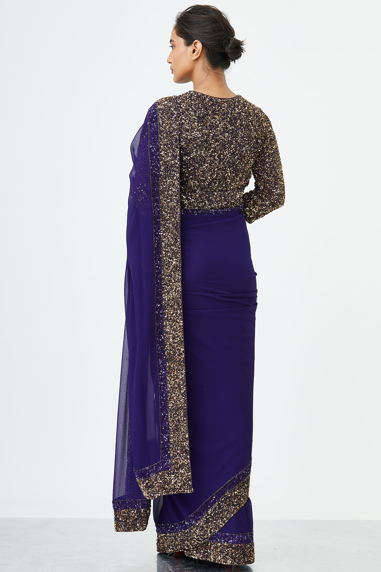 Purple Embroidered Saree Set Design By Nakul Sen At Pernias Pop Up