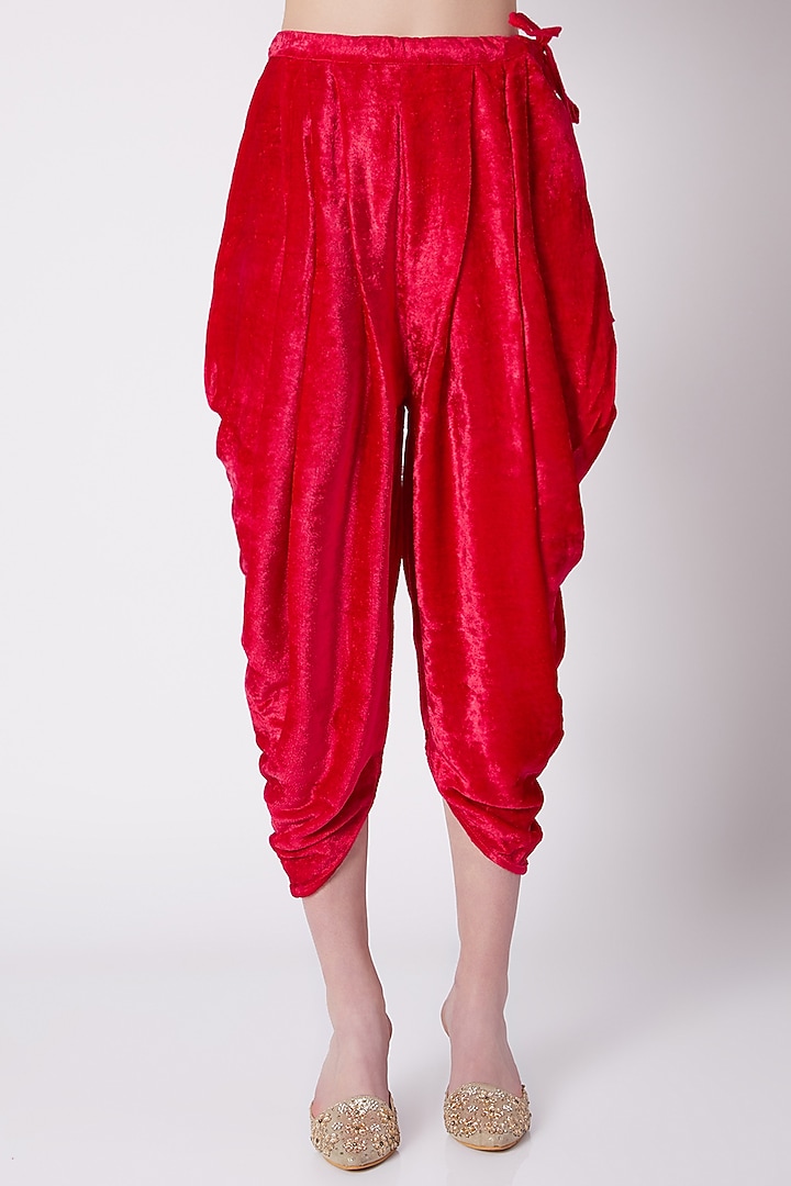 Red Rose Embroidered Dhoti Set Design by Nikasha at Pernia's Pop Up ...