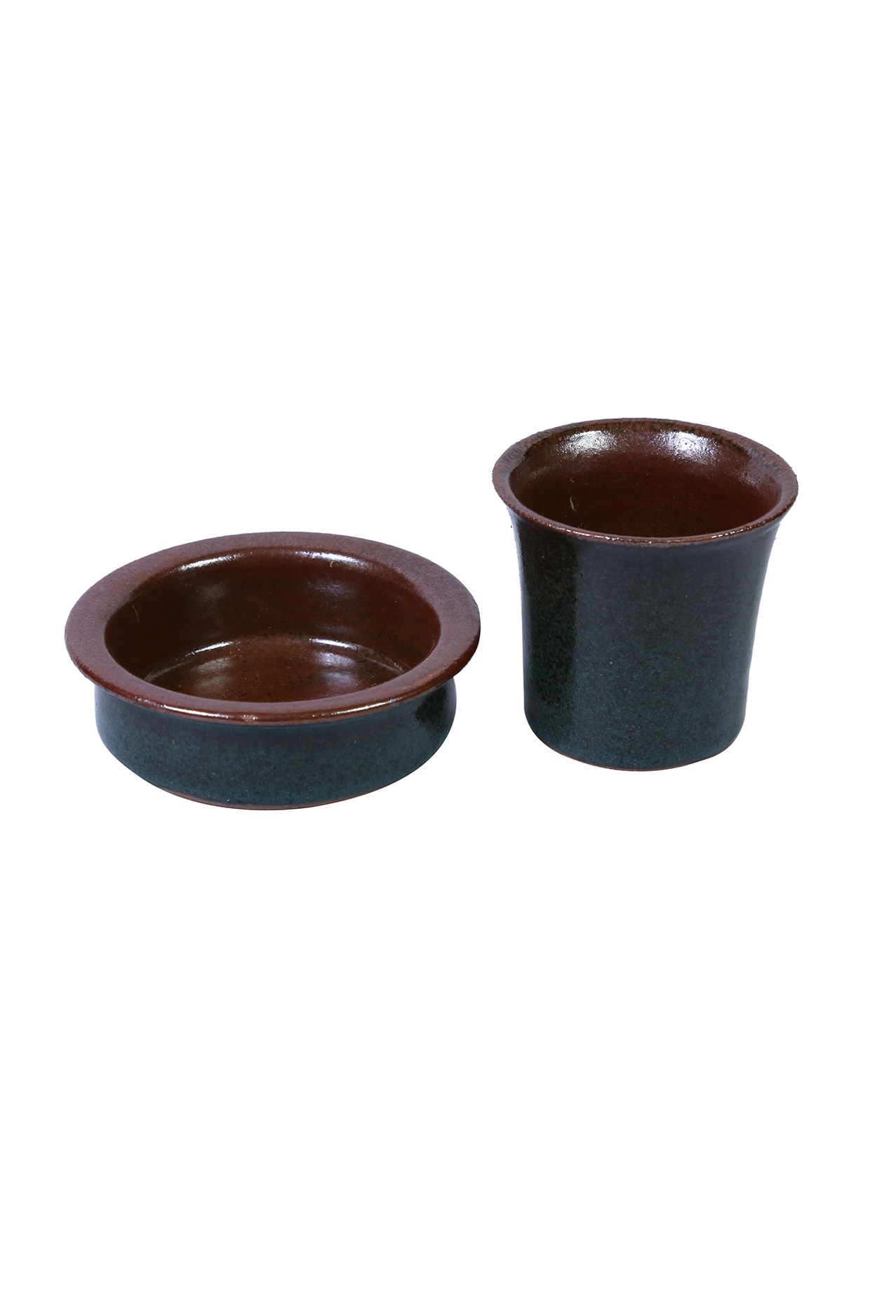 Bottle Green Studio Pottery Davara Coffee Set by Nakshikathaa at Pernia ...