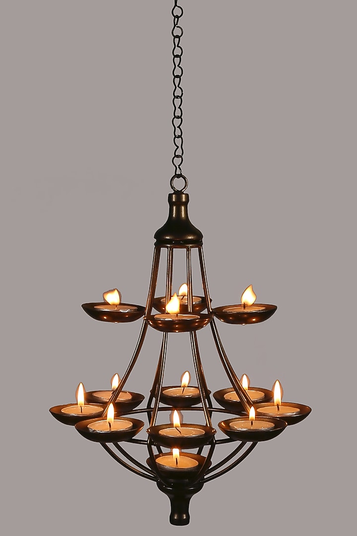 Antique Gold Hand Crafted Hanging Tea Light Stand by Nakshikathaa at ...