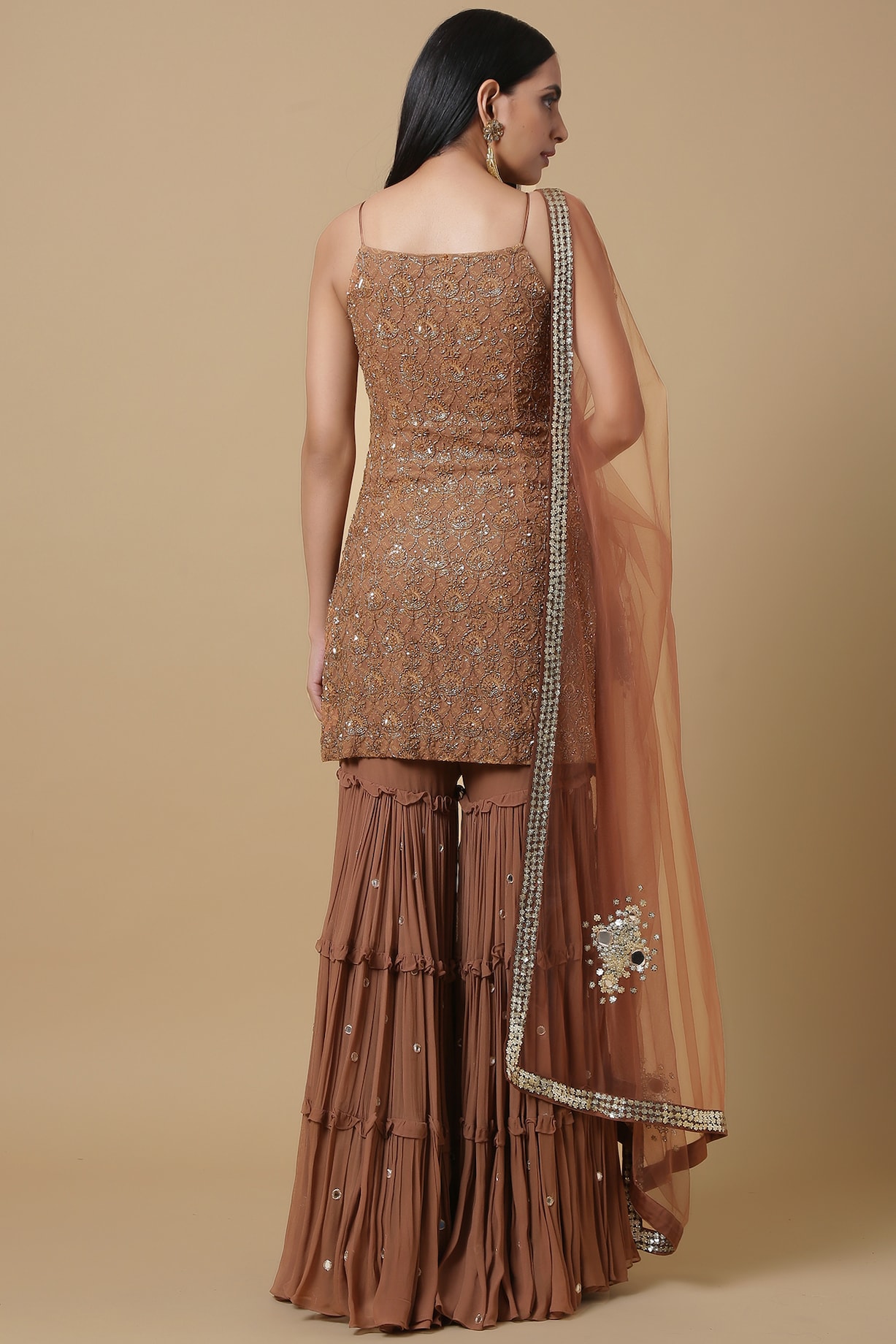 Cinnamon Brown Embroidered Sharara Set by NIAMH by Kriti at Pernia's ...