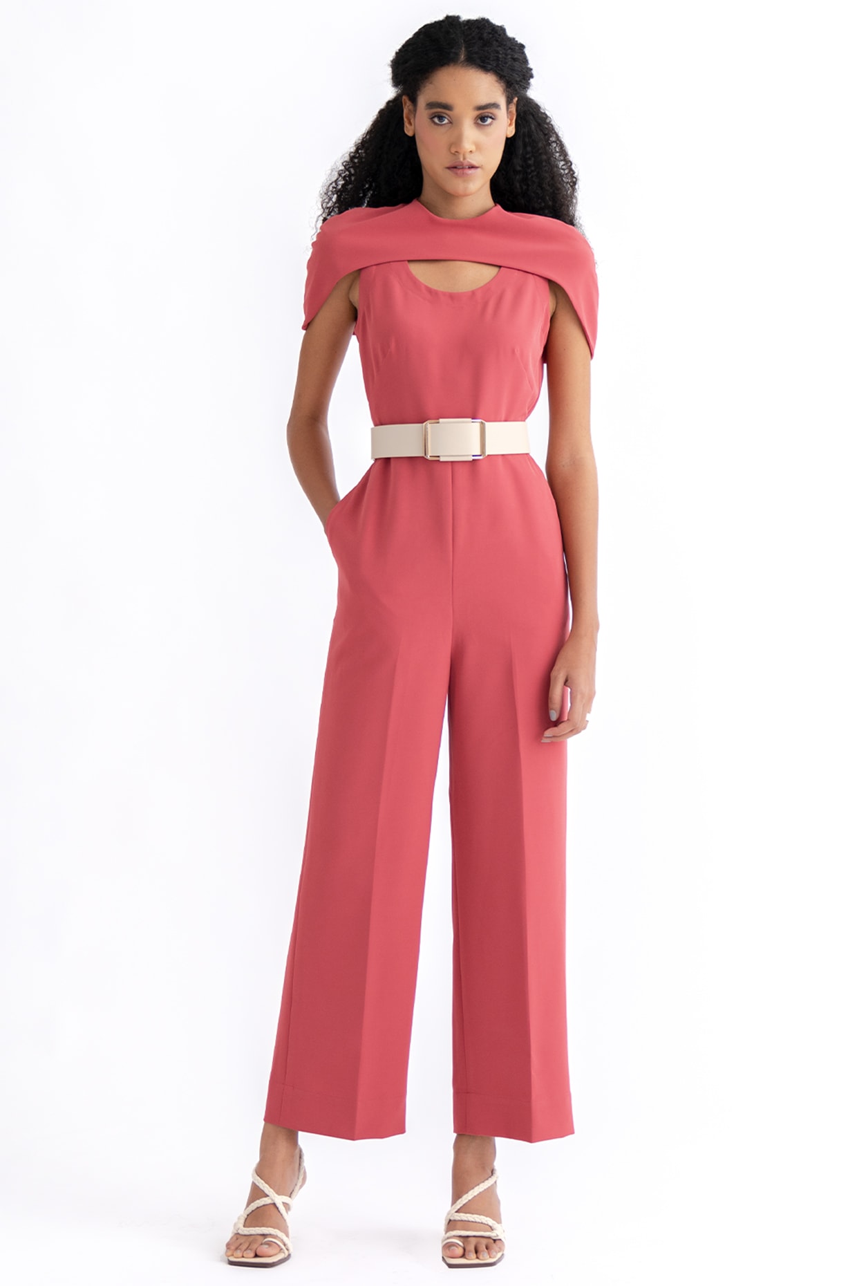 Ballet Pink Stretch Lycra Jumpsuit by Notebook at Pernia's Pop Up Shop 2025