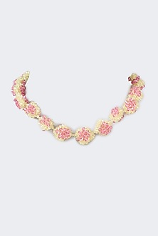 Yellow & Rose Pink Xillion Swarovski Crystal Choker Necklace by Nour at ...