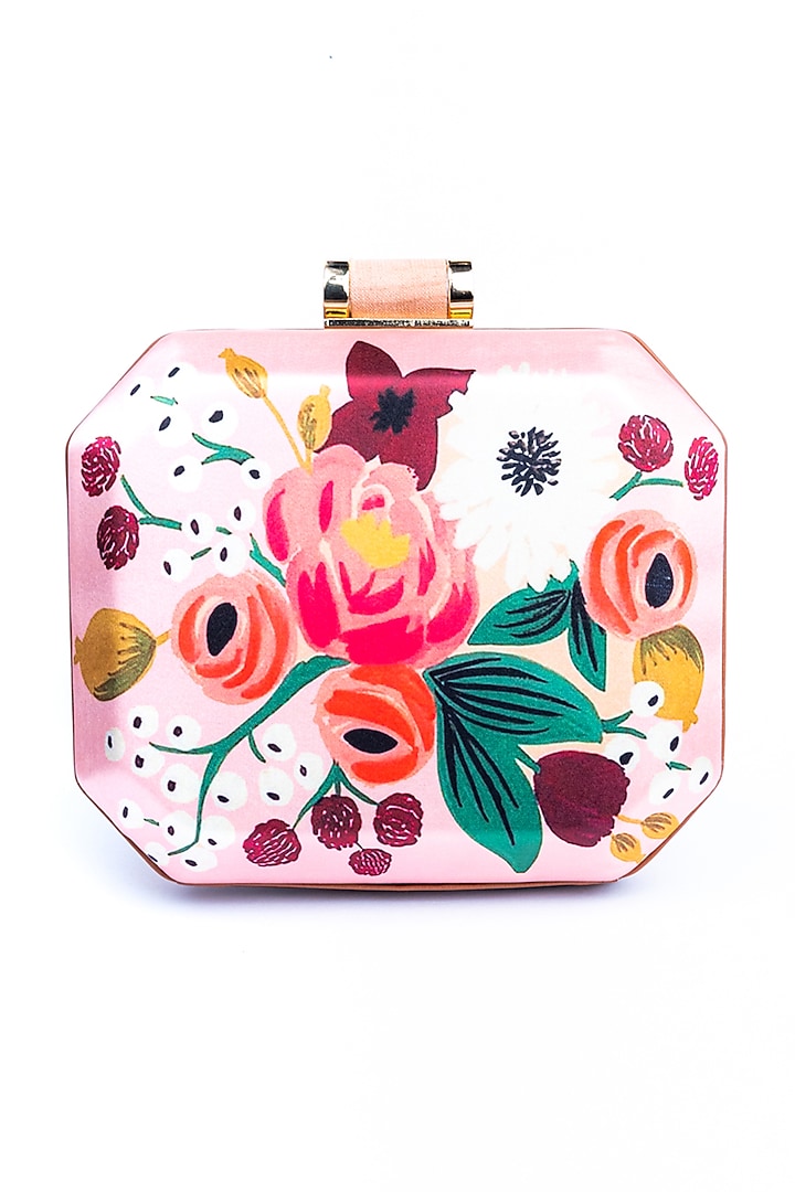 Pink Satin Embellished Box Clutch by NR By Nidhi Rathi at Pernia's Pop ...