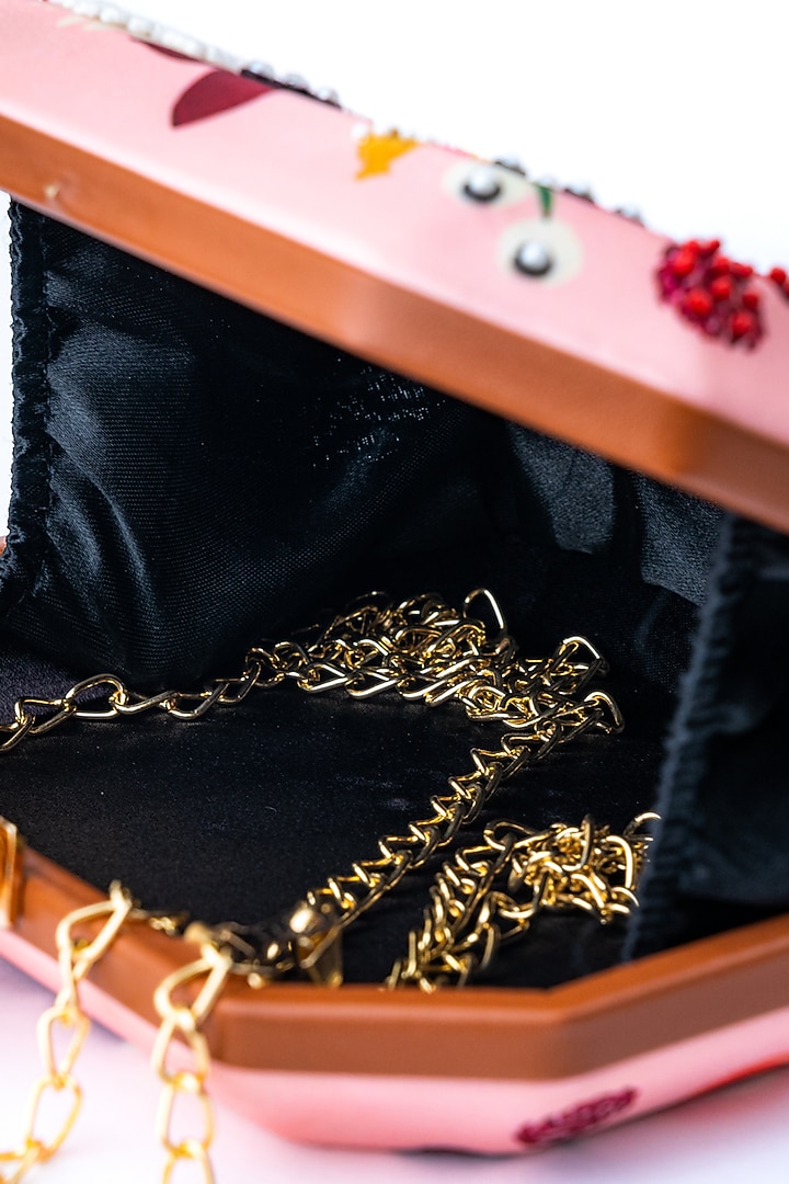 Pink Satin Embellished Box Clutch by NR By Nidhi Rathi at Pernia's Pop ...