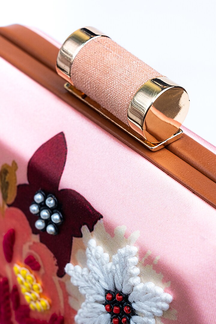 Pink Satin Embellished Box Clutch by NR By Nidhi Rathi at Pernia's Pop ...