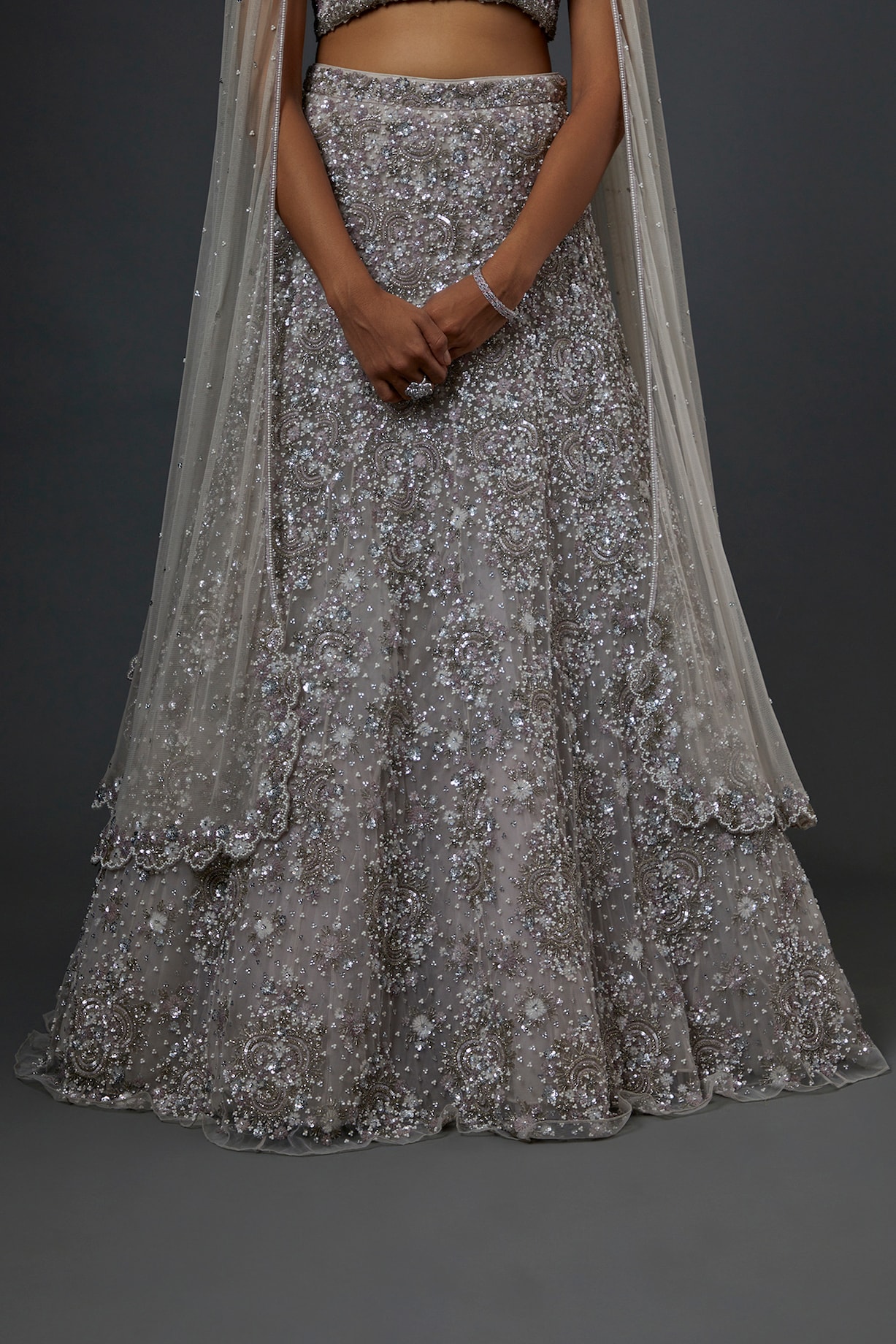 Silver Embroidered Bridal Lehenga Set by Natasha Dalal at Pernia's Pop ...