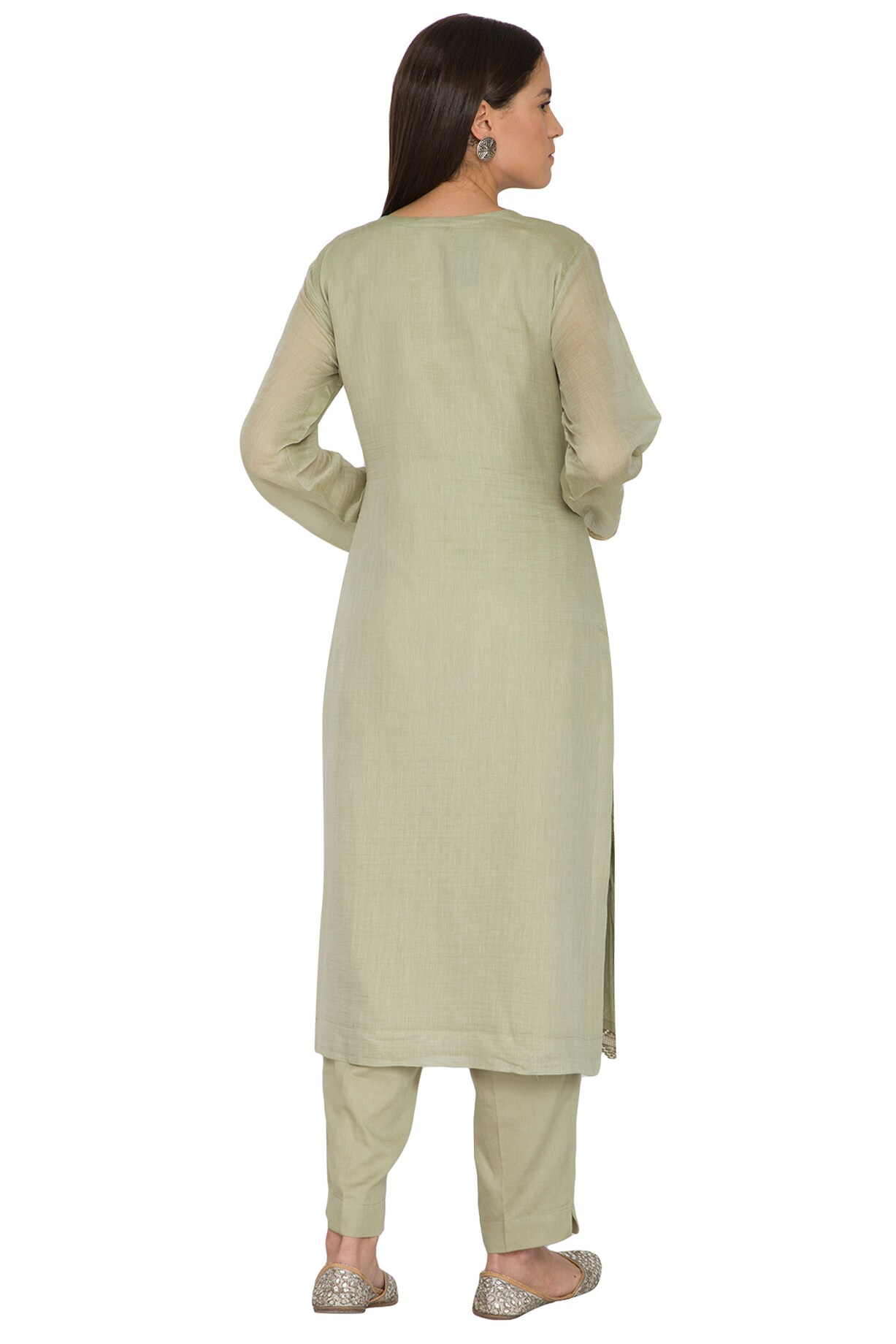 Mint Green Embroidered Kurta Set Design by at Pernia's Pop Up Shop 2024