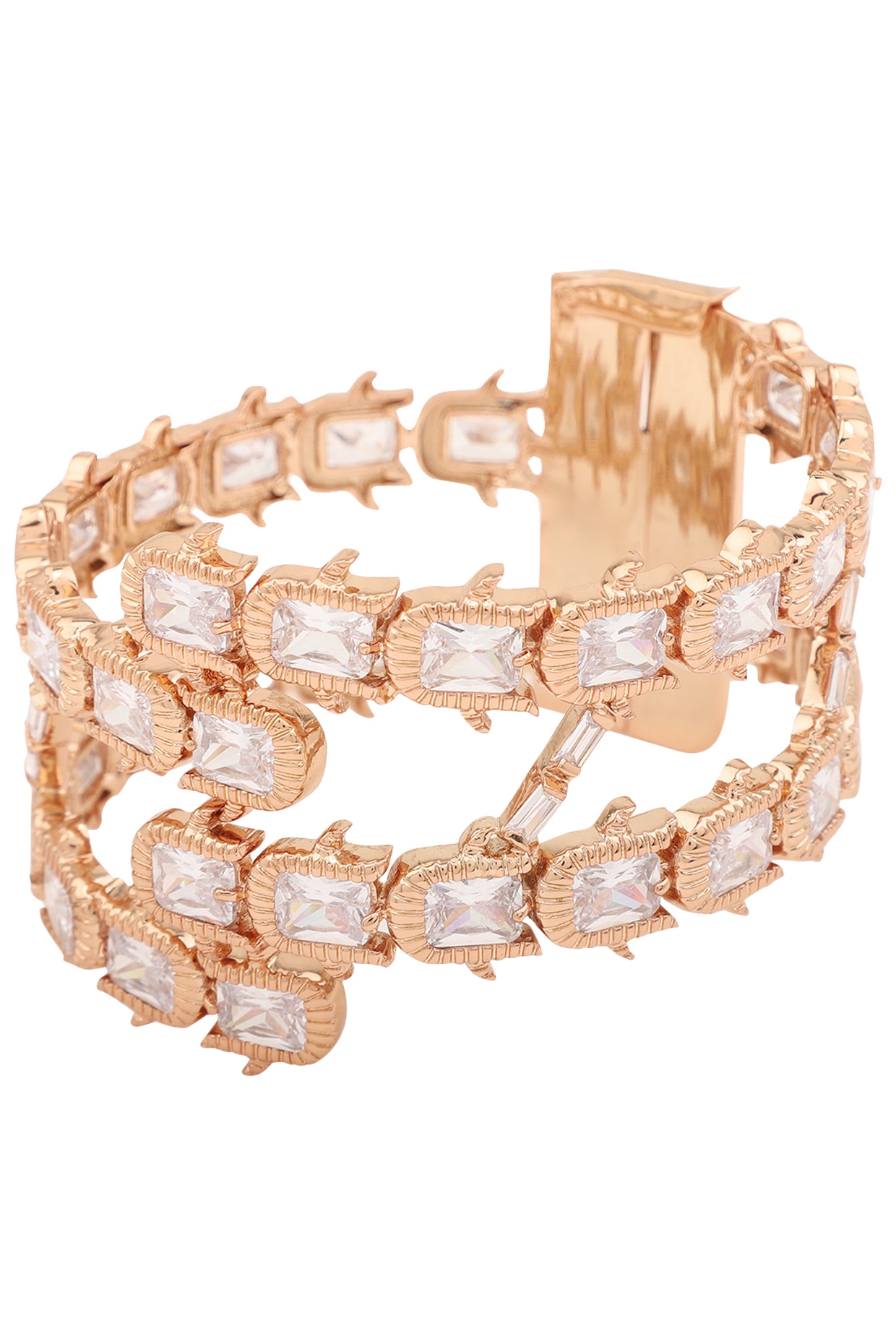 Rose gold plated rose cluster handcuff available only at Pernia's Pop ...