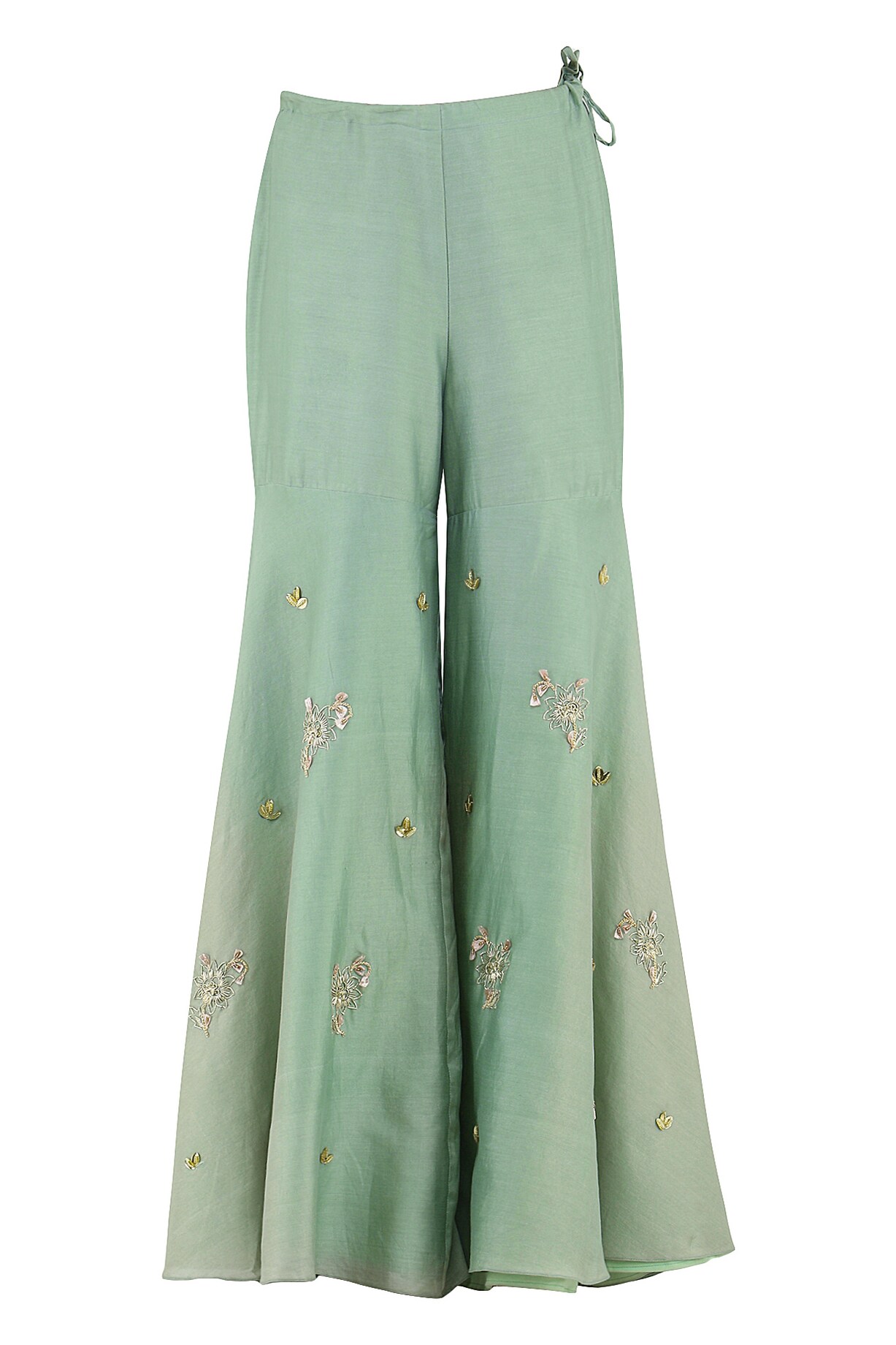 Sage green embroidered sharara pants set available only at Pernia's Pop ...