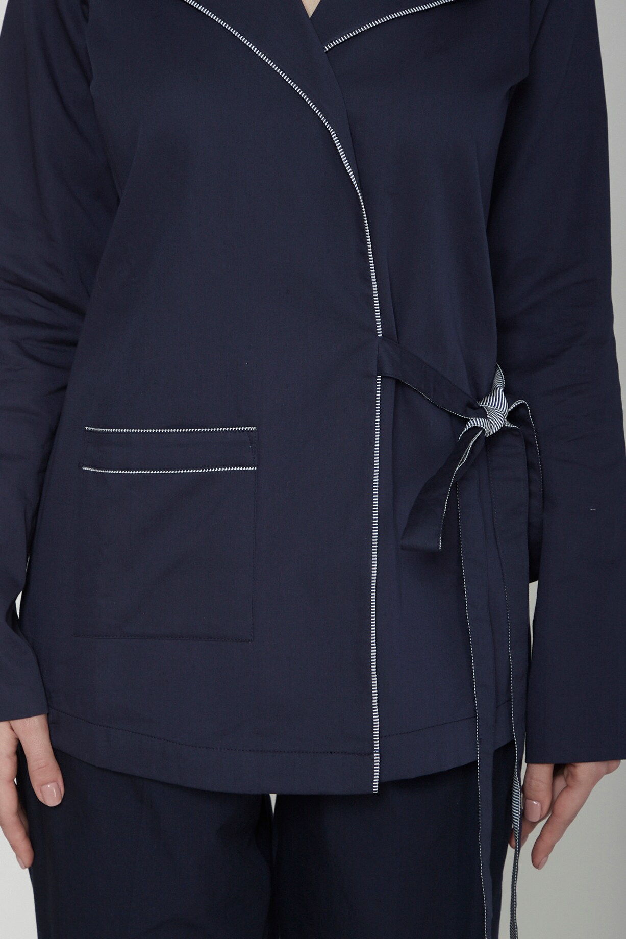 Navy Blue Overlap Jacket by Our Love at Pernia's Pop Up Shop 2024