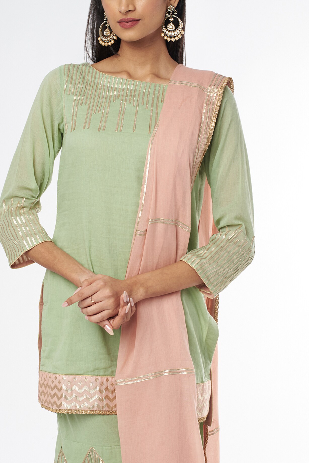 Mint Embroidered Sharara Set by Omaana Jaipure at Pernia's Pop Up Shop 2026
