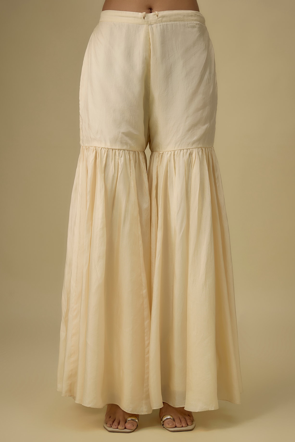 Ecru Viscose Silk Sequins & Floral Embroidered Kurta Set by One not two at Pernia's Pop Up Shop 2025