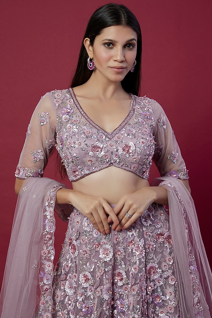 Lilac Embellished Lehenga Set Design by OPUS ATELIER at Pernia's Pop Up ...