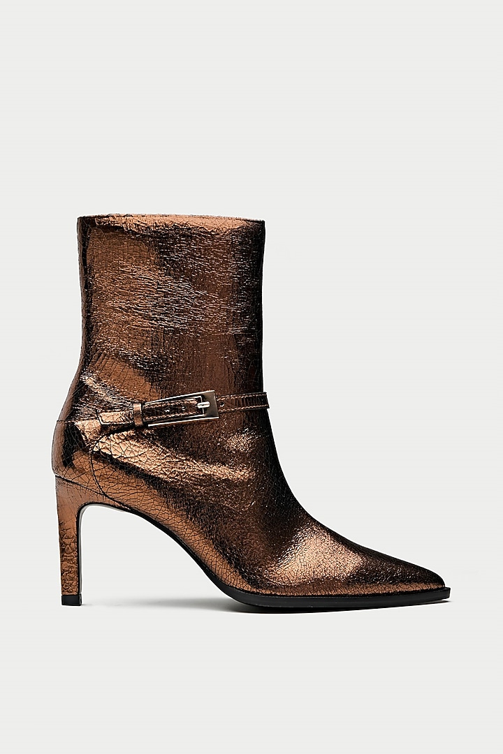 Bronze Genuine Leather Ankle Boots by Oroh at Pernia's Pop Up Shop 2025