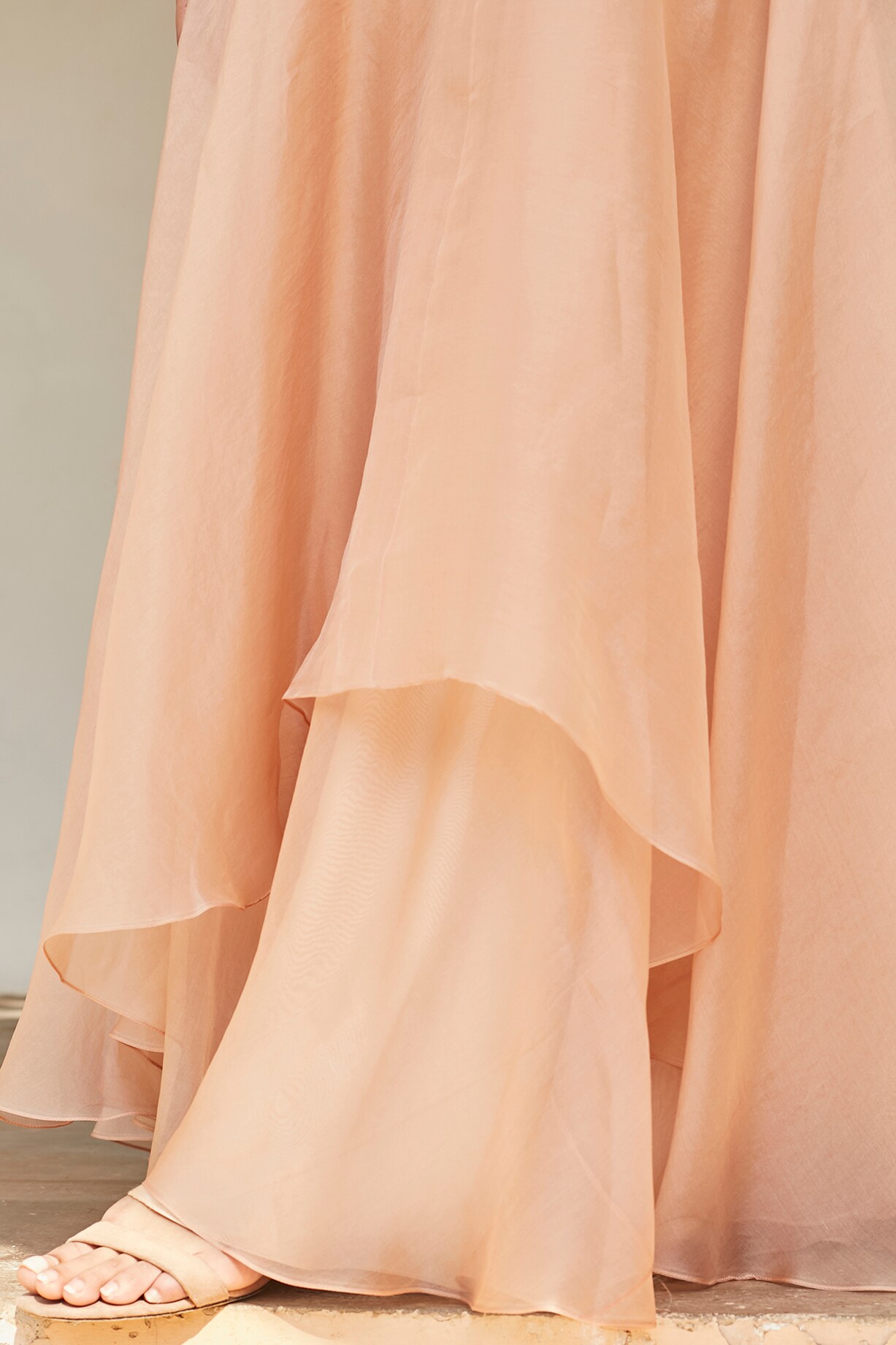 Sepia Rose Colored Tissue Organza Skirt Set by OSAA By Adarsh at Pernia ...