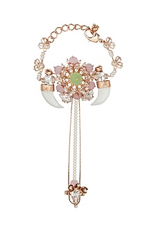 Rose Gold Finish Freshwater Pearls Hand Harness Design by Outhouse at ...