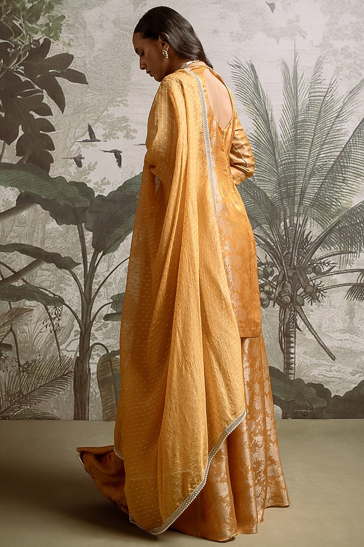 Yellow Banarasi Tissue Party Wear Sharara Set by Parshya at Pernia's ...