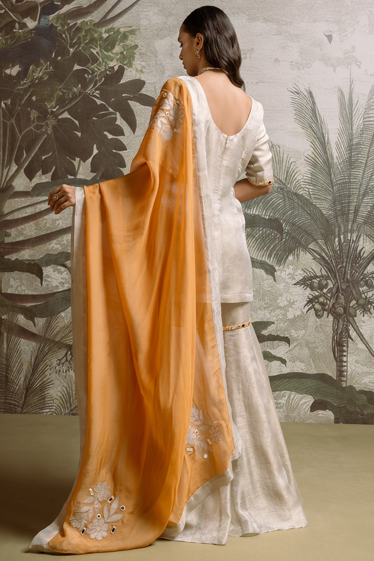 Ivory Banarasi Tissue Party Wear Sharara Set by Parshya at Pernia's Pop ...