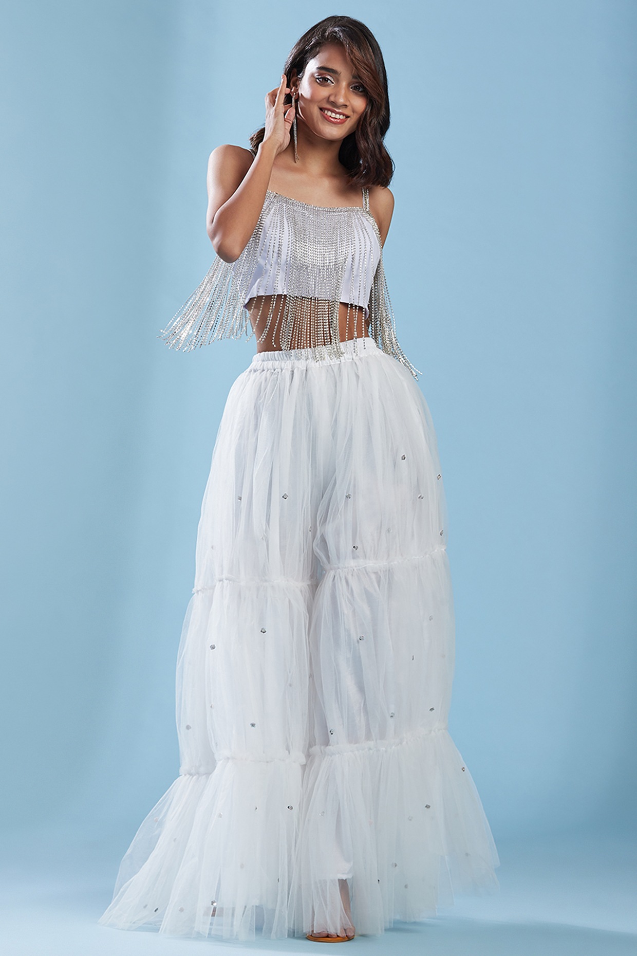 Crystal Tulle Embroidered Top by Phatakaa at Pernia's Pop Up Shop 2024