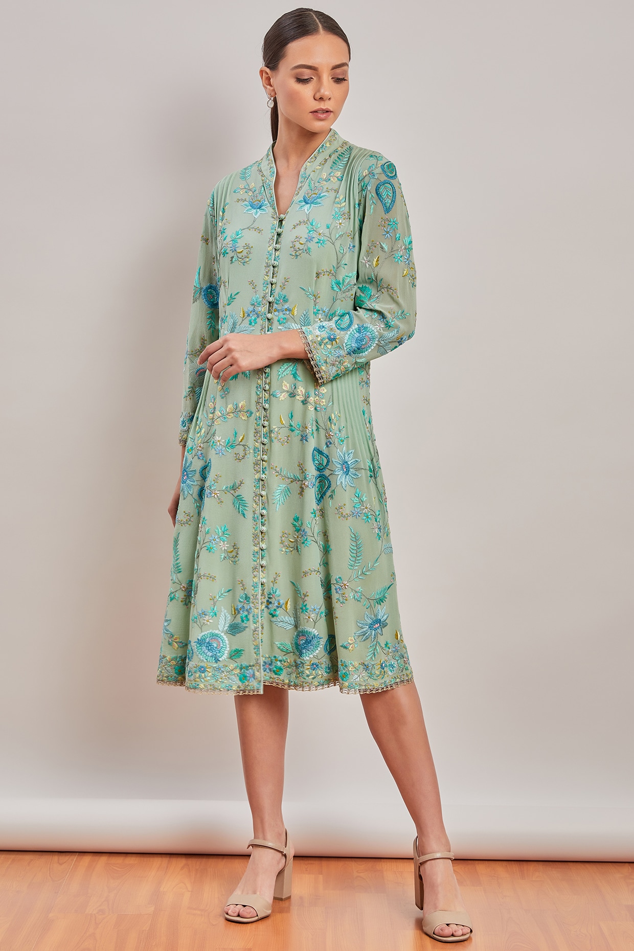 Green Embroidered Patine Dress by Patine at Pernia's Pop Up Shop 2025