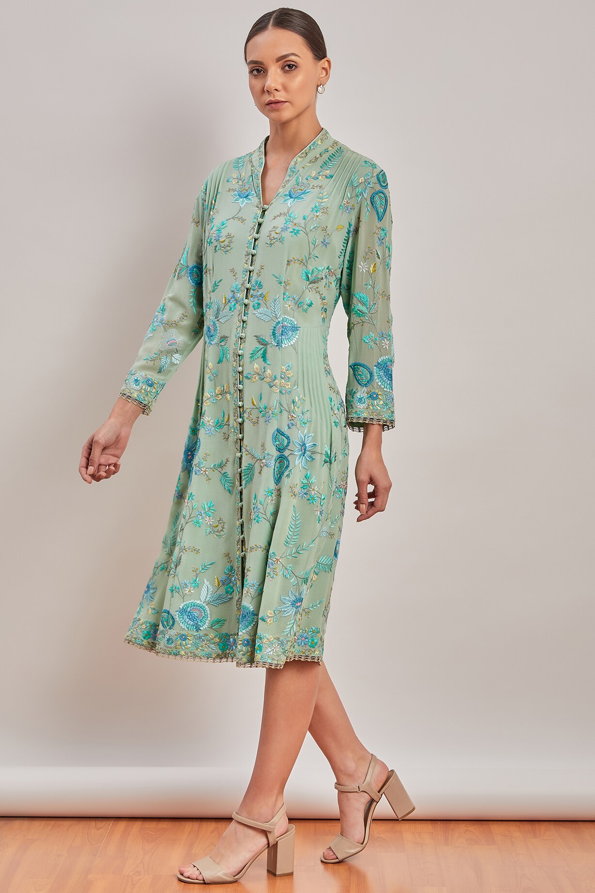 Green Embroidered Patine Dress by Patine at Pernia's Pop Up Shop 2025