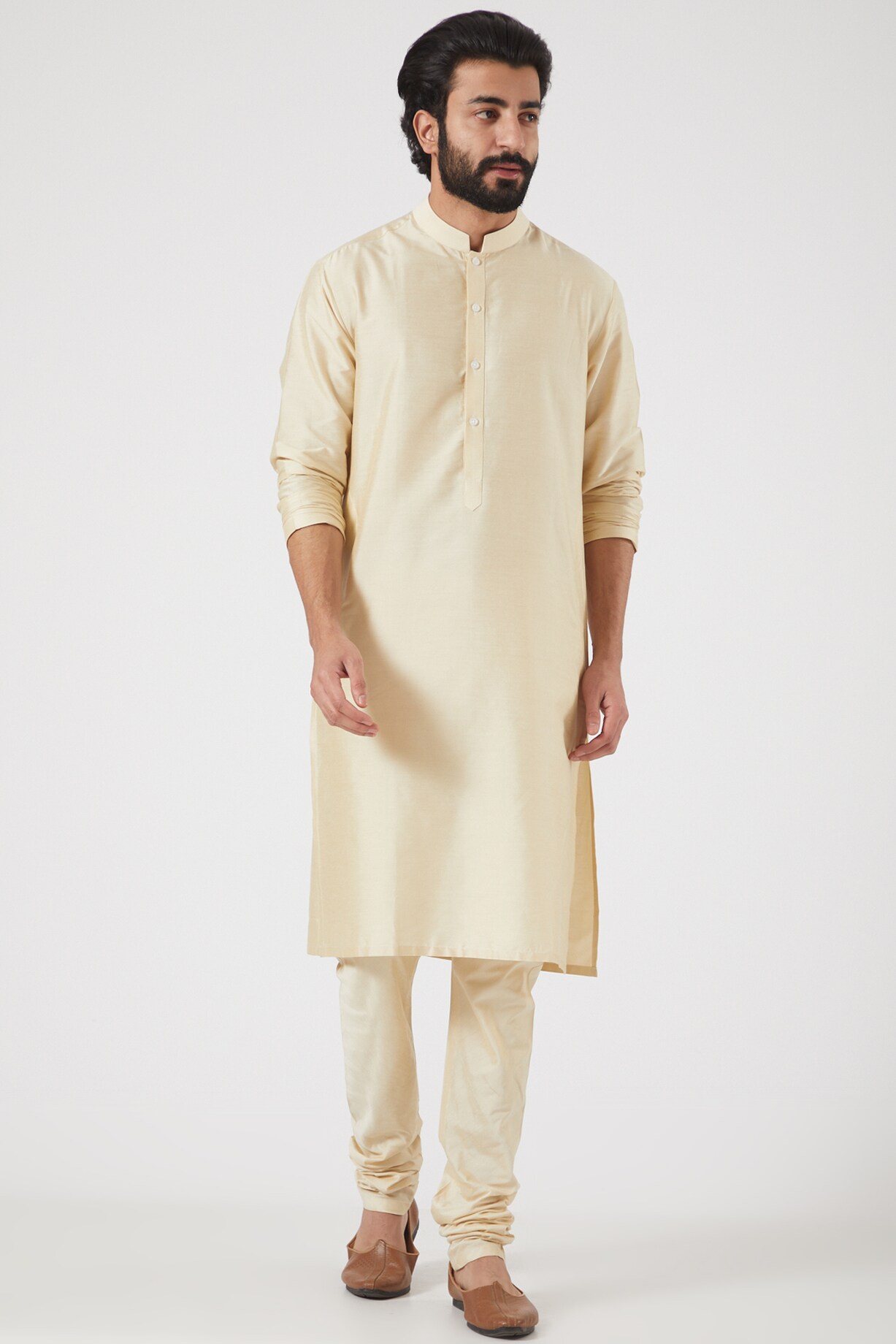 Gold Embroidered Front-Open Groom Sherwani Set by PAWAN SACHDEVA at ...