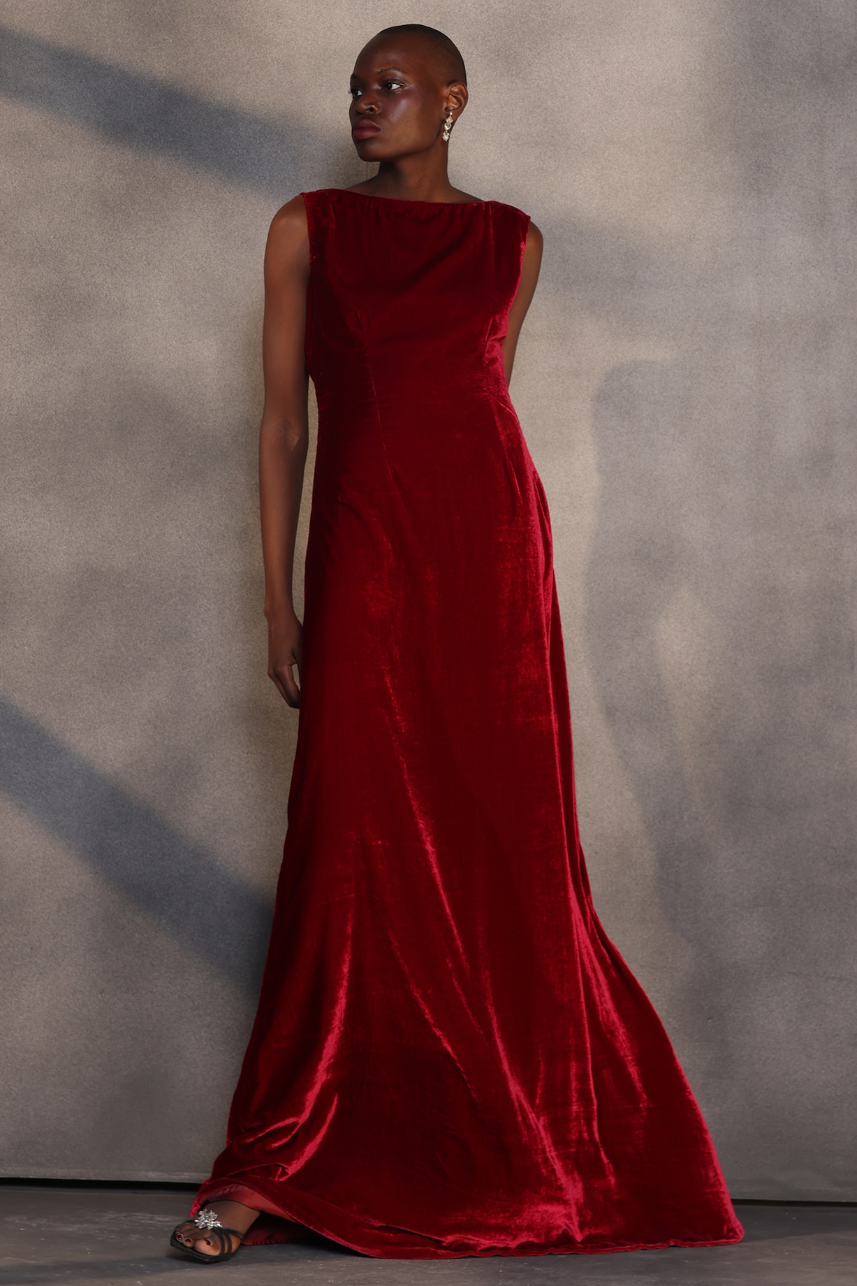 Ruby Red Velvet Gown by Payal Jain at Pernia's Pop Up Shop 2025