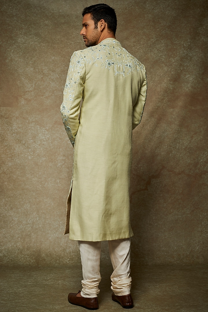Mint Green Embroidered Wedding Sherwani Set by PAARSH at Pernia's Pop ...