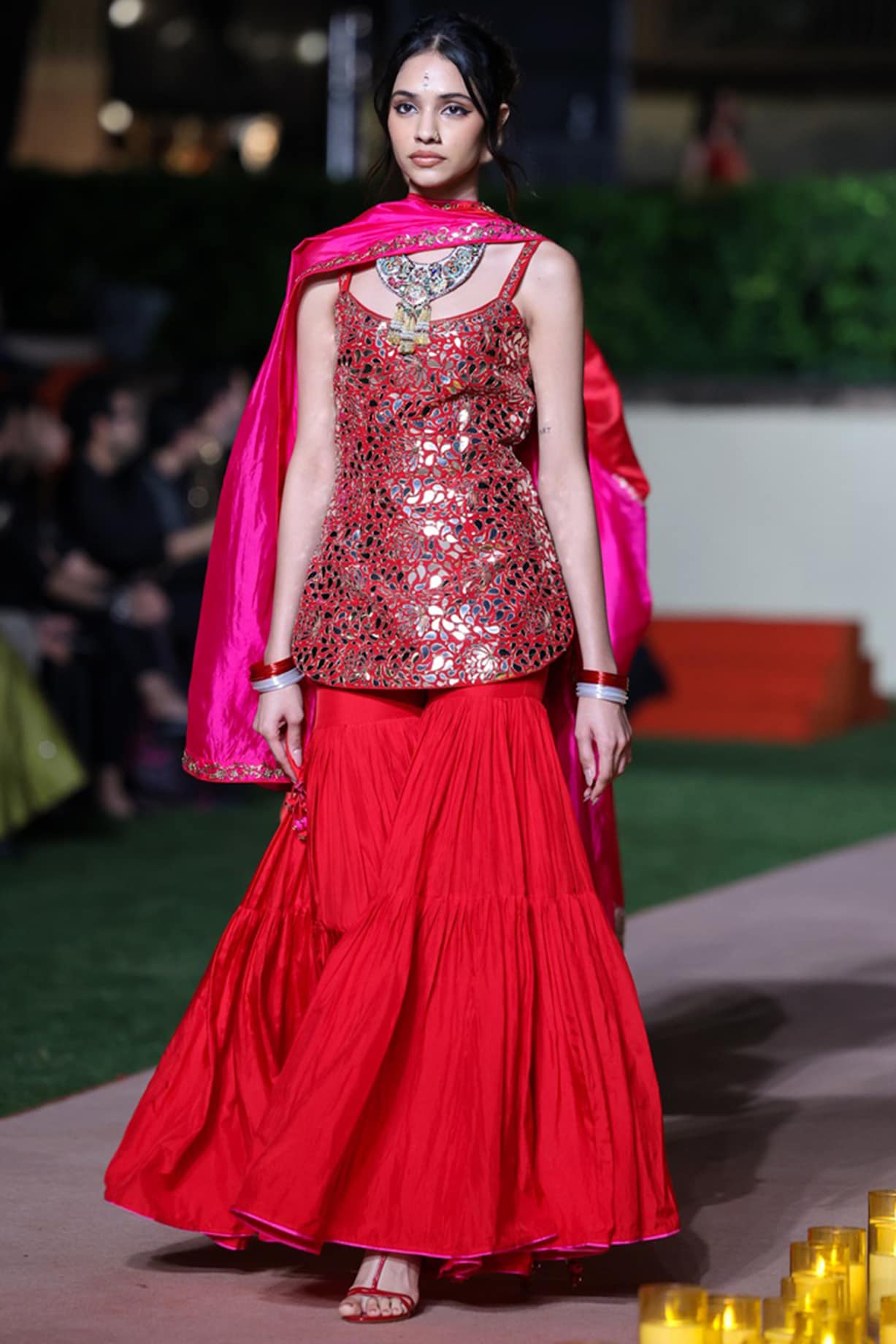 Surkh Laal Silk Gharara Set by Punit Balana at Pernia's Pop Up Shop 2026