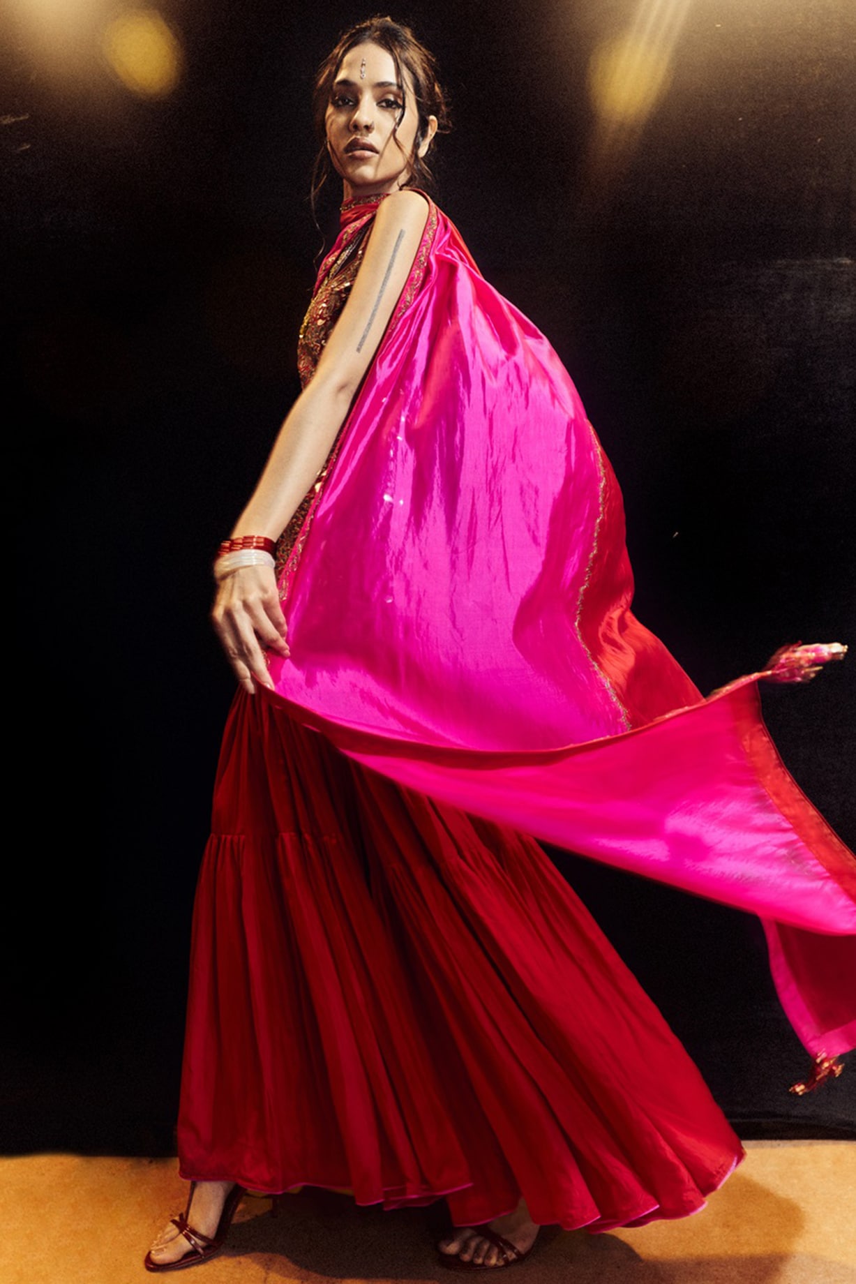Surkh Laal Silk Gharara Set by Punit Balana at Pernia's Pop Up Shop 2026