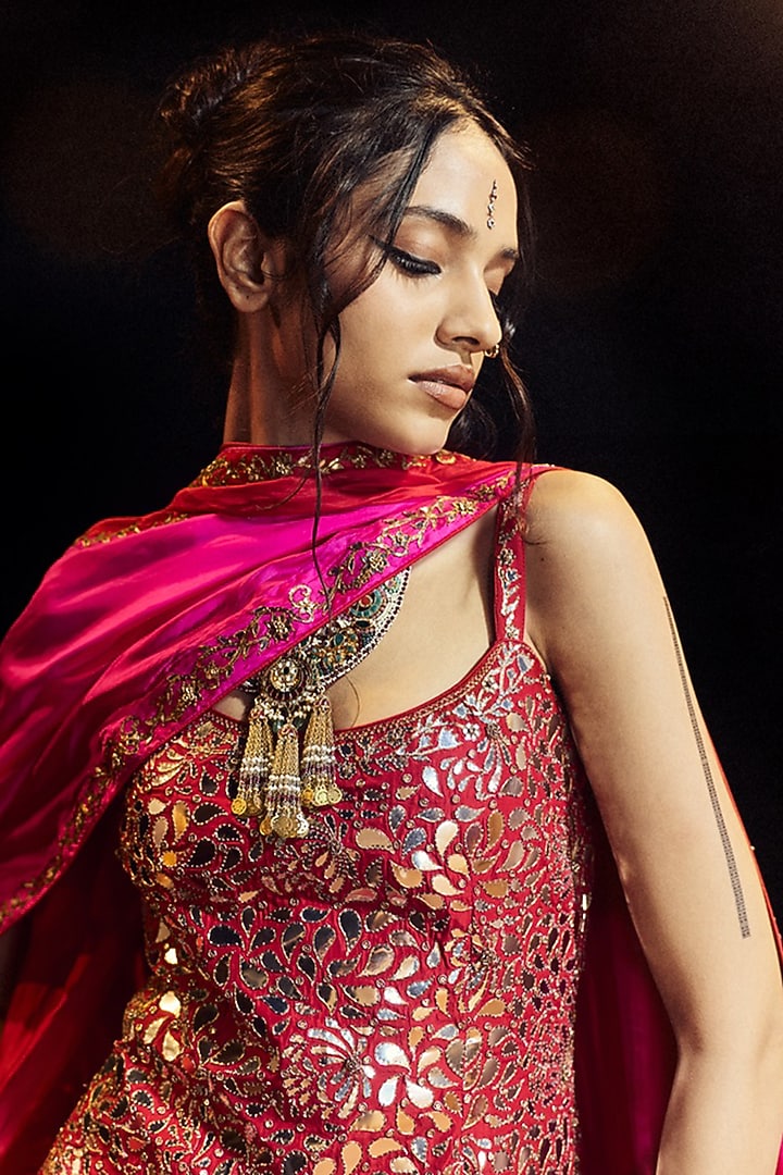 Surkh Laal Silk Gharara Set by Punit Balana at Pernia's Pop Up Shop 2026