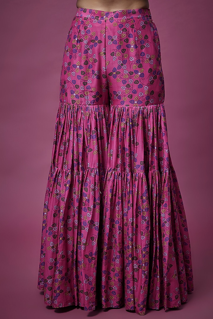 Rani Pink Hand Block Printed Anarkali Set by Punit Balana at Pernia's ...