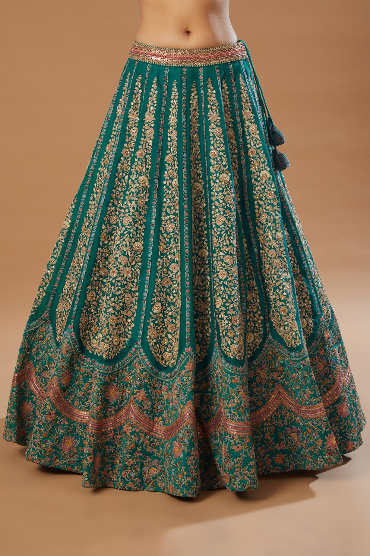 Turquoise Blue Embroidered Wedding Lehenga Set by Petticoat Lane at ...